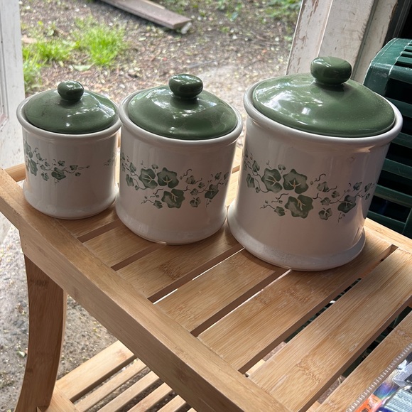 Corelle | Kitchen | Canister Set With Two Pieces Of Serving Utensils ...